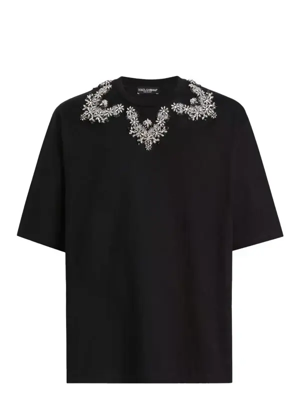 Dolce & Gabbana Embellished Crew-neck T-shirt - Black