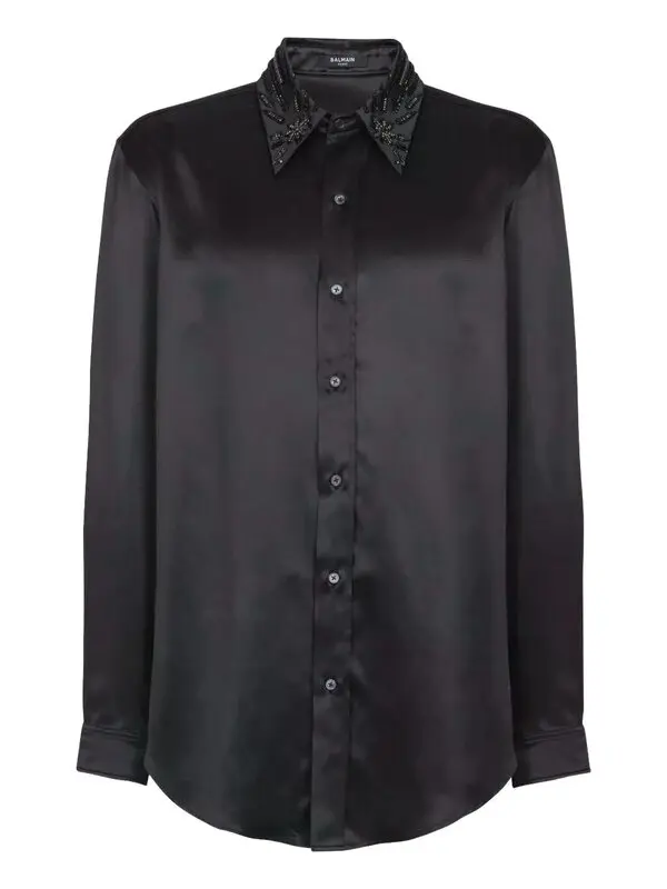 Balmain Crystal-embellished Shirt - Black