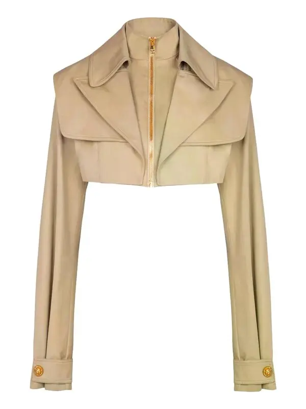 Balmain Gabardine Zip Jacket - Neutrals