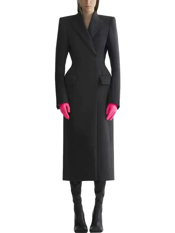 MUGLER Peaked-lapel Single-breasted Coat - Grey