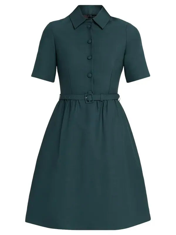Dice Kayek Belted Mini Shirtdress - Green