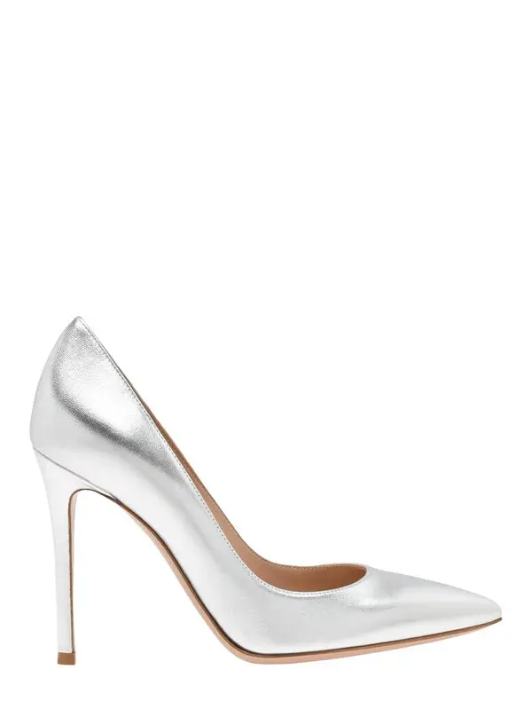 GIANVITO ROSSI 105mm Leather Pumps - Silver Nap