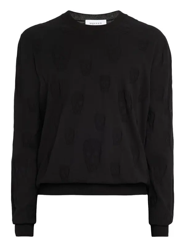 Alexander McQueen Skull Cotton Sweater - Black