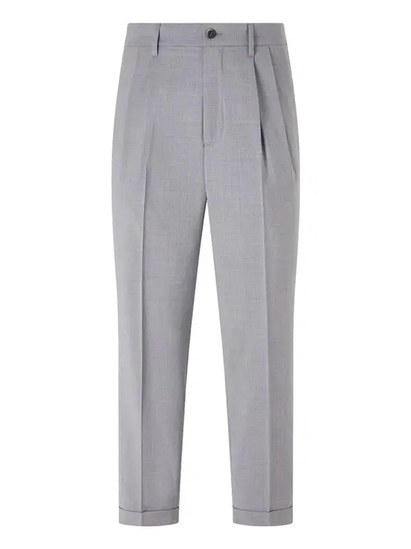 Barena Venezia Straight-leg Pleated Virgin Wool Suit Trousers - Gray