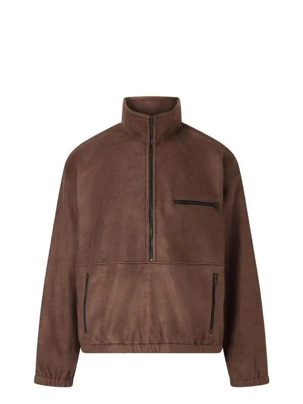 Auralee Silk-fleece Half-zip Sweatshirt - Brown