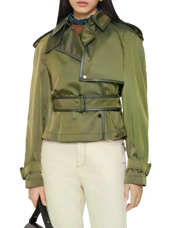 Burberry Leather-trimmed Jacket - Green
