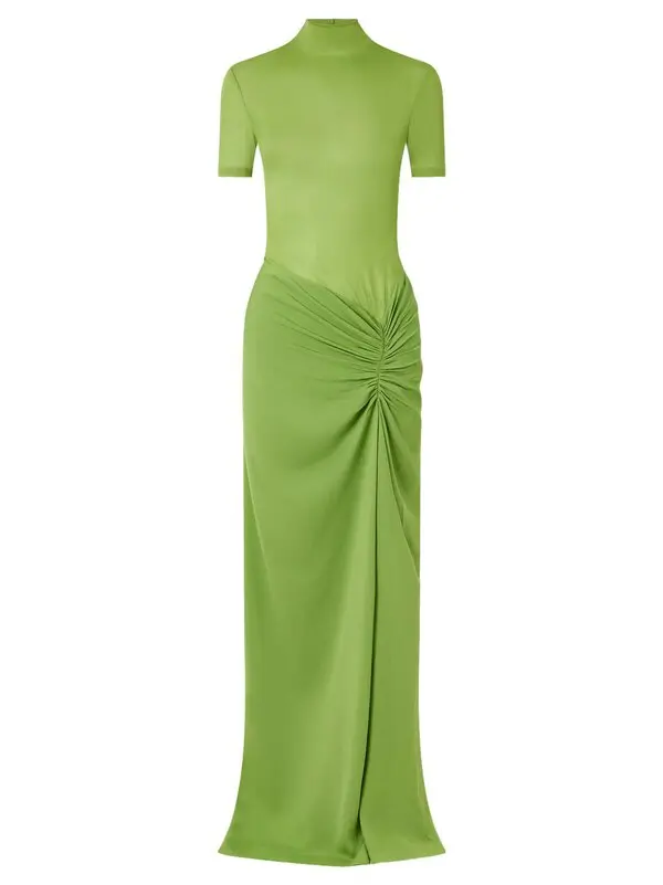 Christopher Esber Fusion Jersey And Crepe Maxi Dress - Green