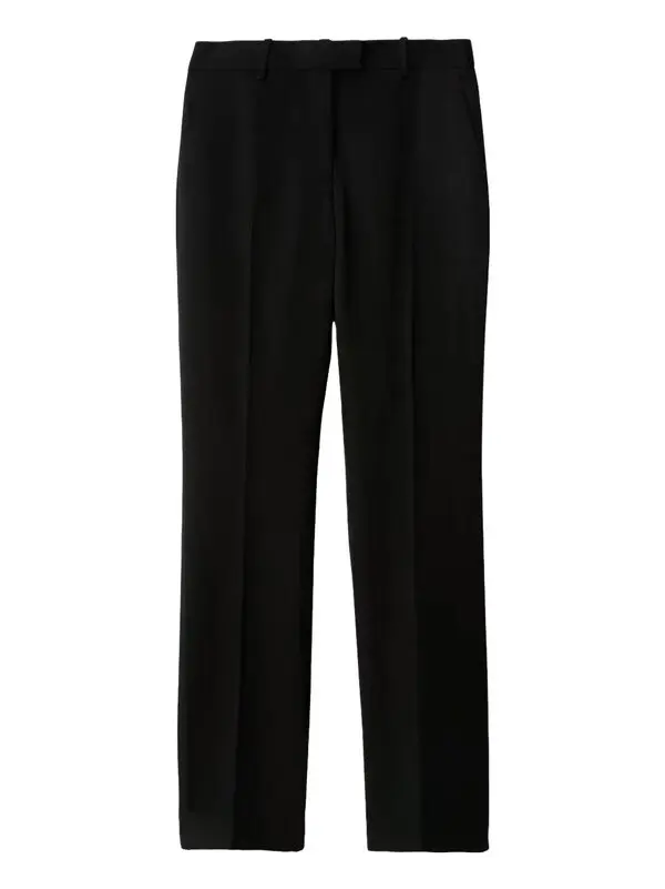 Burberry Grain De Poudre Wool Trousers - Black