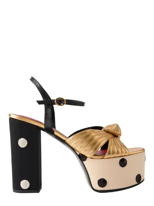 Valentino Garavani Crasher 125 Knot-detailed Platform Sandals - Gold