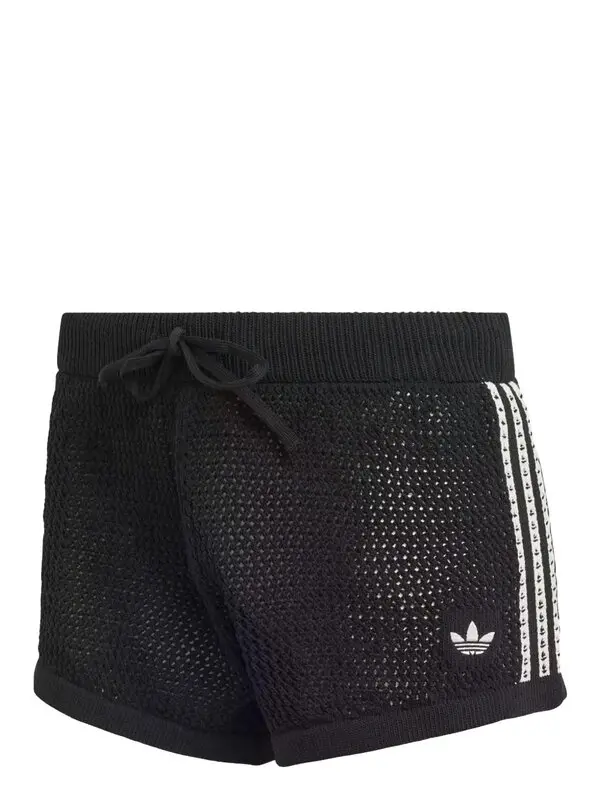 Adidas Stripes Drawstring Shorts - Black