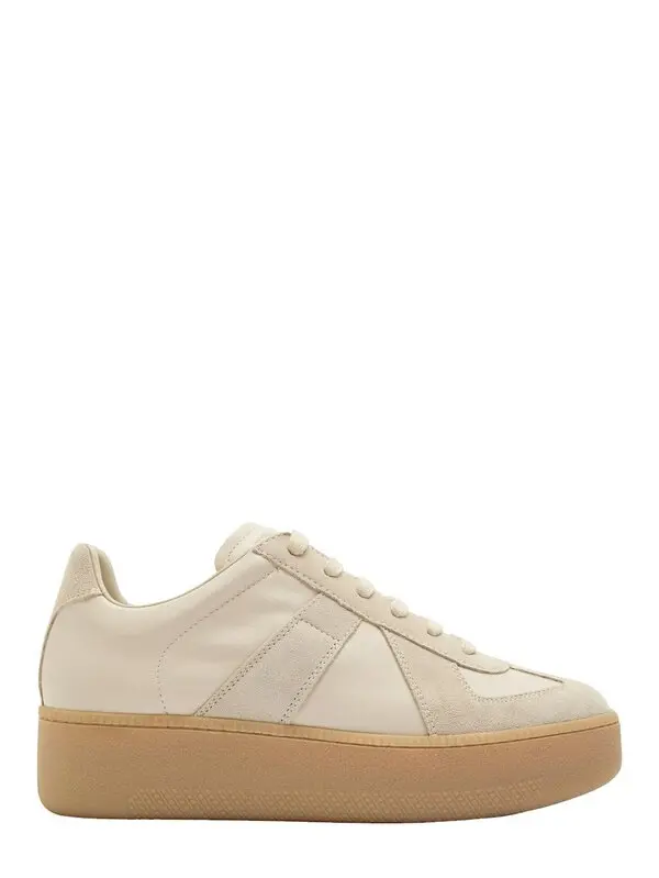 MAISON MARGIELA Replica Panelled Leather Sneakers - Beige