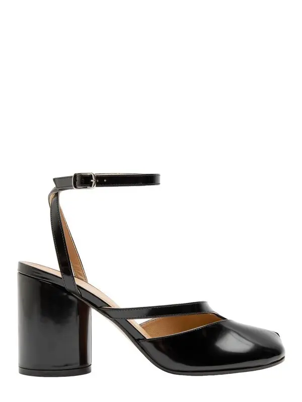 MAISON MARGIELA Tabi 80 Patent Leather Sandals - Black