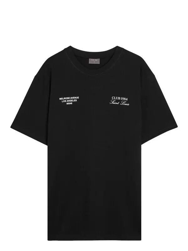 CLUB 1984 Melrose Printed Cotton T-shirt - Black