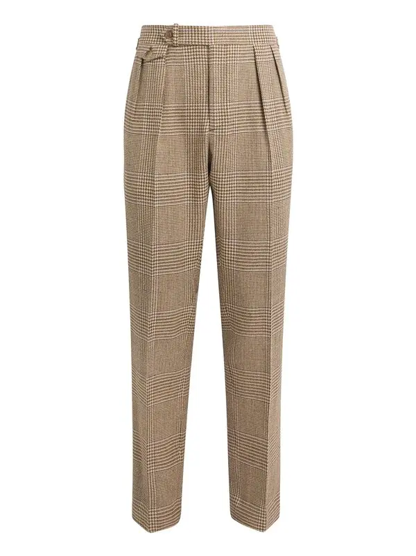 Polo Ralph Lauren Silk-blend Glen Plaid Trousers - Brown