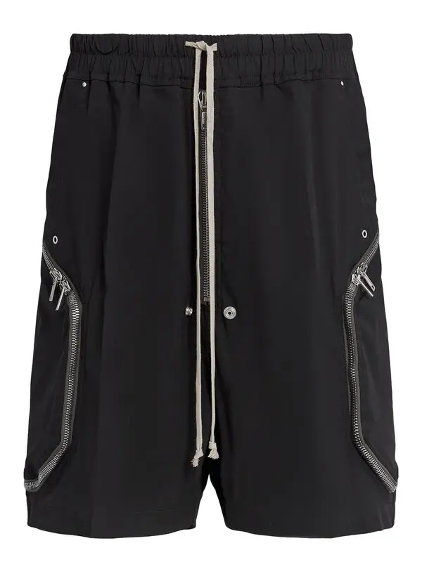 Rick Owens Cotton Heizer Belas Cargo Shorts - Black