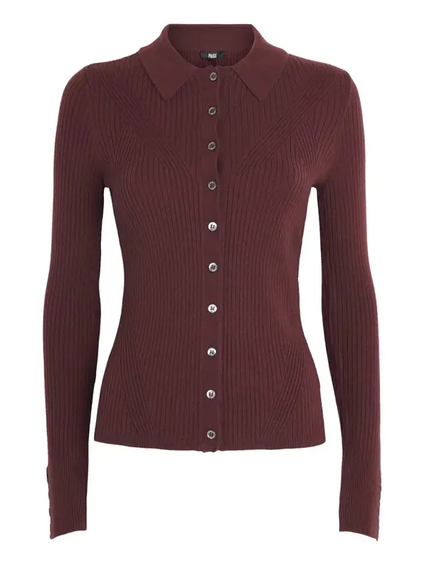 Paige Jayde Ribbed Sweater Top - Burgundy