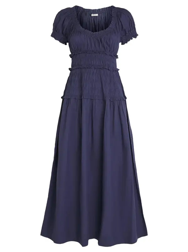 DÔEN Organic Cotton Leanne Midi Dress - Navy
