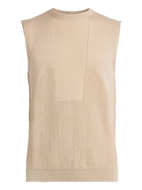 Rick Owens Virgin Wool Jacquard Tank Top - Beige