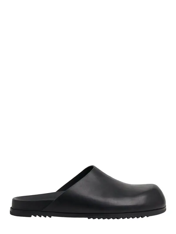 Rick Owens Leather Granola Mules - Black