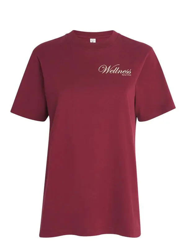 SPORTY & RICH Cotton Graphic T-shirt - Burgundy