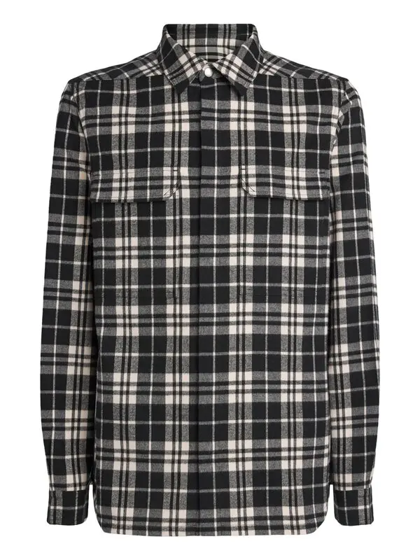 Rick Owens Cotton Check Overshirt - Black