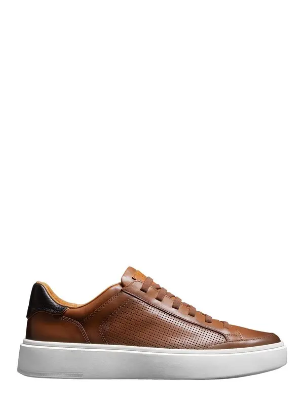 Allen Edmonds Oliver Leather Low Top Sneakers - Luggage