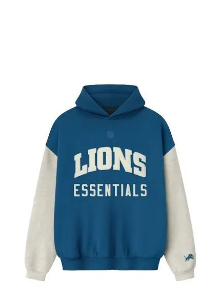 Fear Of God Essentials Lions Sport Hoodie - Blue Sapphire/heather Stone