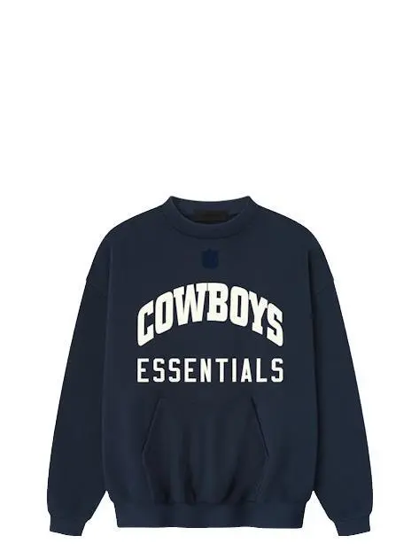 Fear Of God Essentials Cowboys Sport Crewneck Sweatshirt - Dark Sapphire