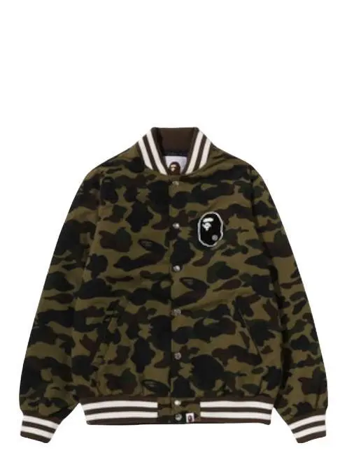 BAPE 1st Camo Varsity Jacket - Green
