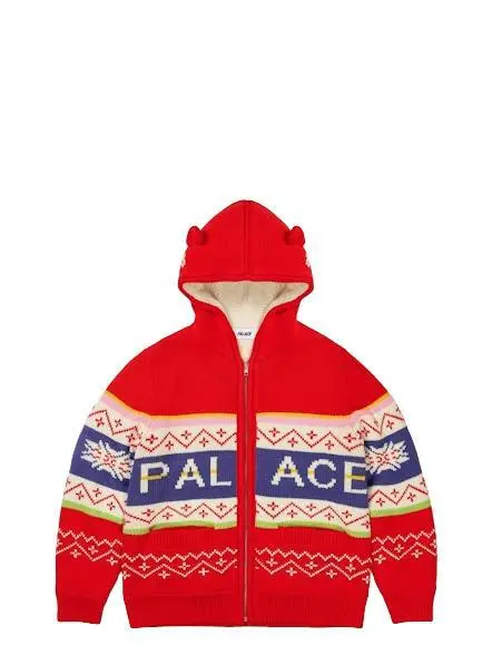 PALACE Hooded Knit - Red