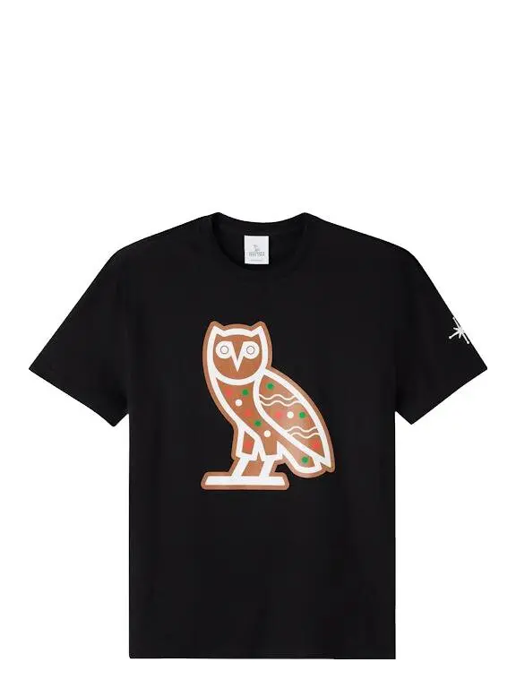 OVO Gingerbread Owl Tee Shirt - Black
