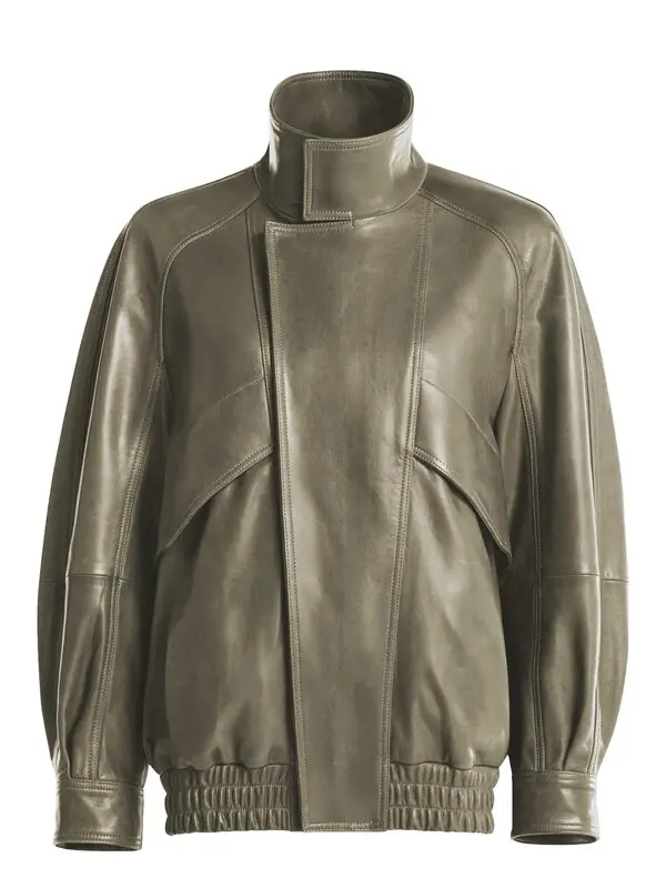 Nour Hammour Ariste Leather Jacket - Grey