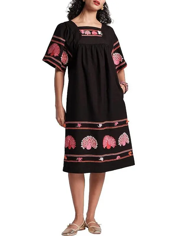 FRANCES VALENTINE Picnic Peacock Dress - Black/multi