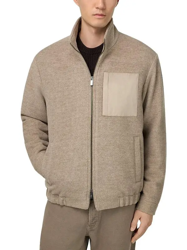 Boggi Milano Wool Bomber Jacket - Taupe