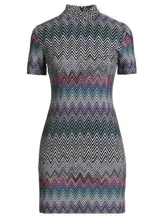 Missoni Mini Wool Dress - Purple