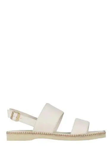 Hogan Leather Ankle Strap Sandals - Cream