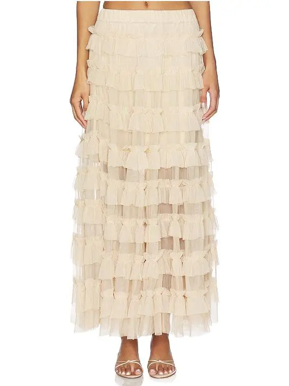 ALLSAINTS Aude Ruffle Skirt - Blush Pink