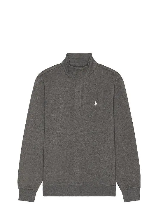 Polo Ralph Lauren Long Sleeve Double Knit Tech Snap Mocknock Pullover - Barclay Heather