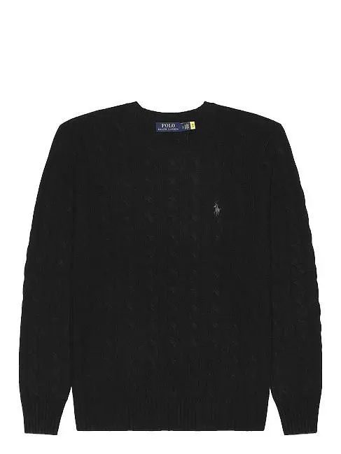 Polo Ralph Lauren Cable Knit Wool-cashmere Sweater - Black