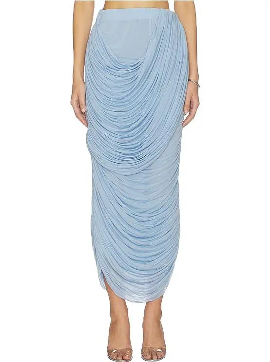 Magda Butrym Draped Midi Skirt - Light Blue