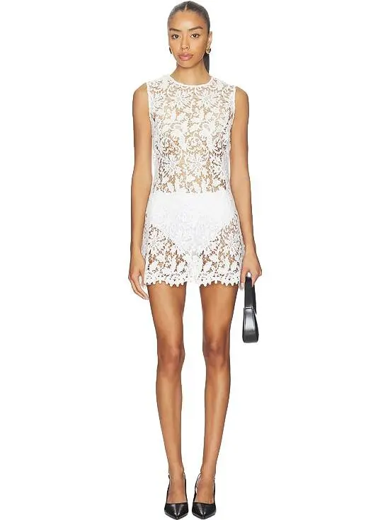 LA PORTE Christine Lace Shift Dress - White