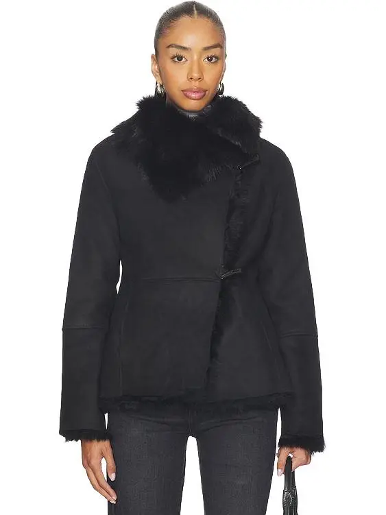 ALLSAINTS Wilton Reversible Shearling Jacket - Black