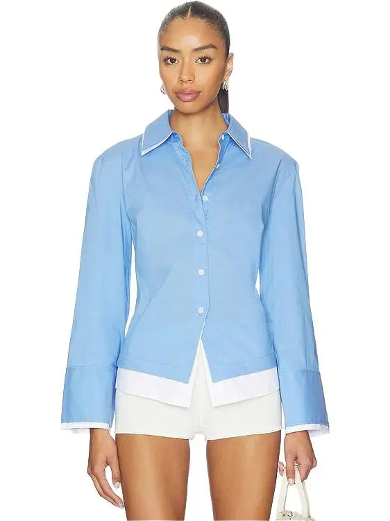 Veronica Beard Bonnie Layered Shirt - Cadet
