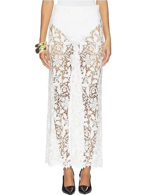 LA PORTE Juliet Lace Skirt - White