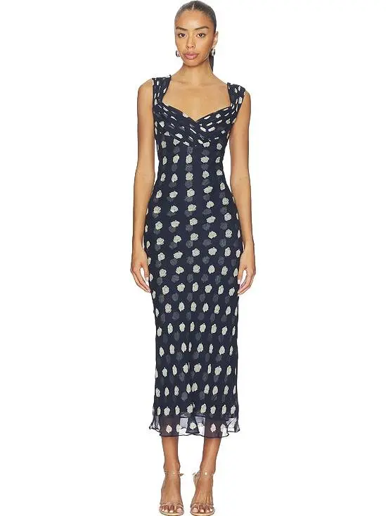 Cult Gaia Eliseo Dress - Small Dot Deep Lake