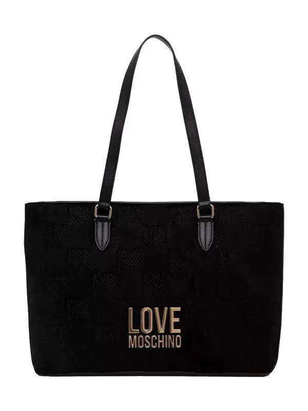 Moschino Checked-pattern Tote Bag - Black