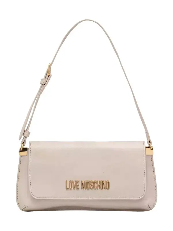 Moschino Logo-plaque Shoulder Bag - Neutrals