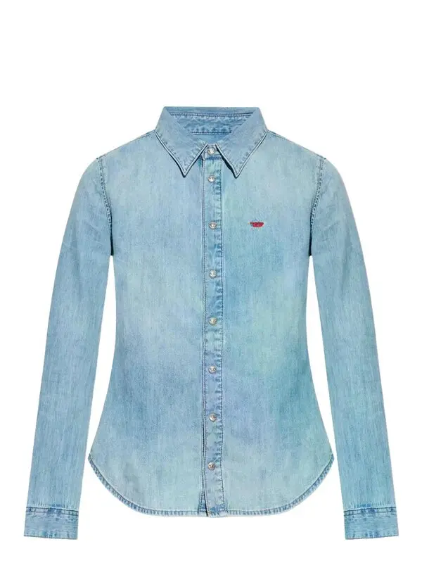 DIESEL® Embroidered Button-up Shirt - Blue