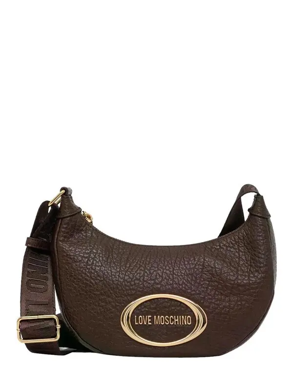 Moschino Oval Logo Cross-body Bag - Brown