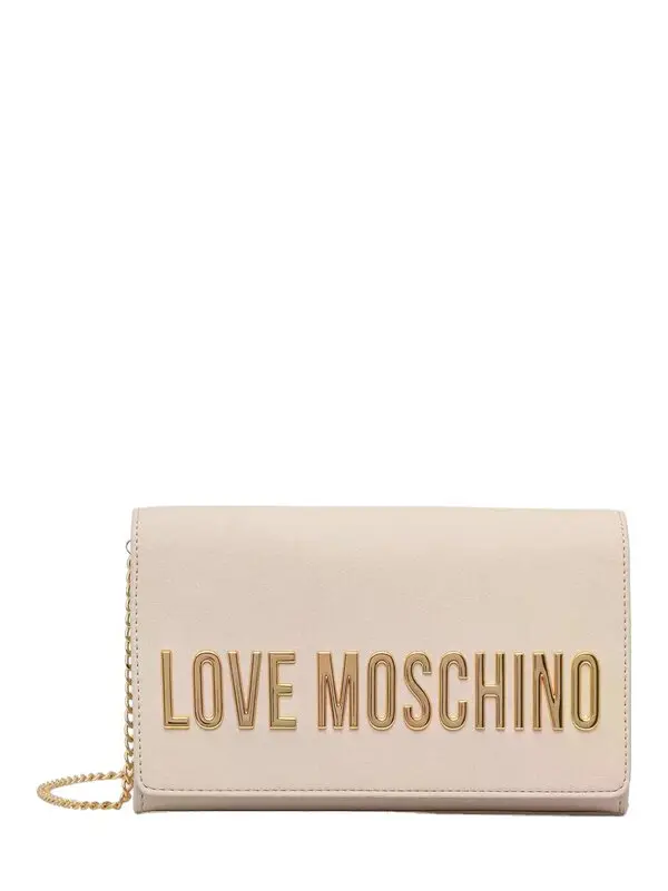 Moschino Logo-plaque Shoulder Bag - Neutrals